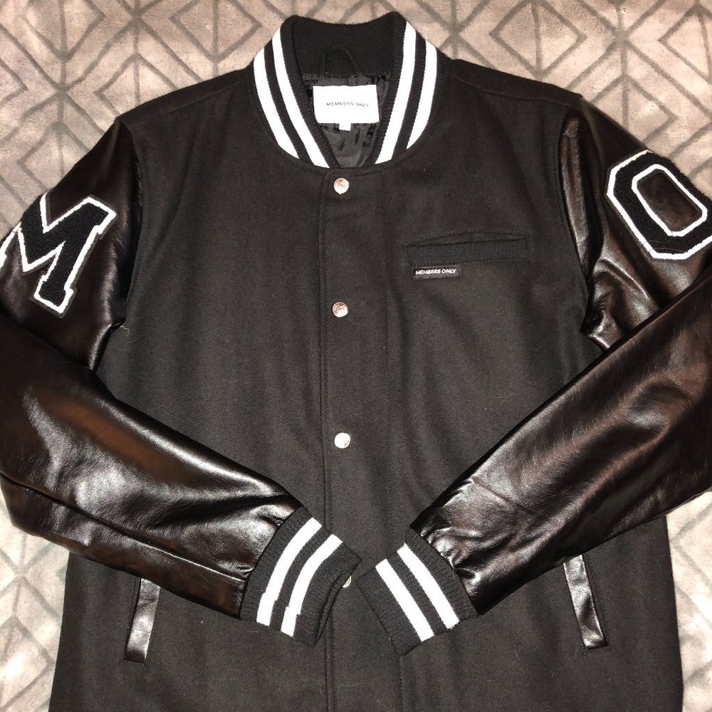 *Rare* Members Only 3/4 Wool Varsity Jacket Sz L - Gem